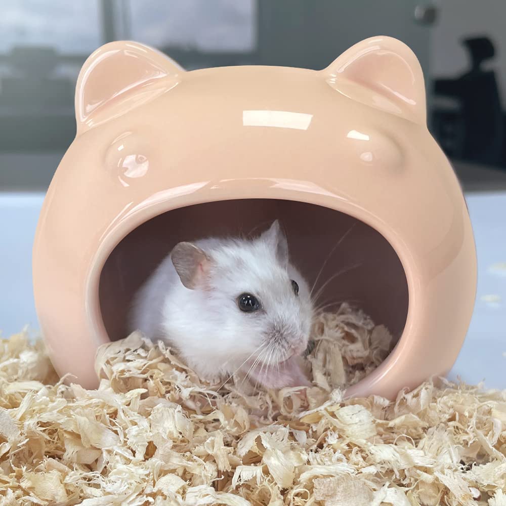 Small Animal Pet Hamster Gerbil Hideout Ceramic House Hide Critter Bed ...