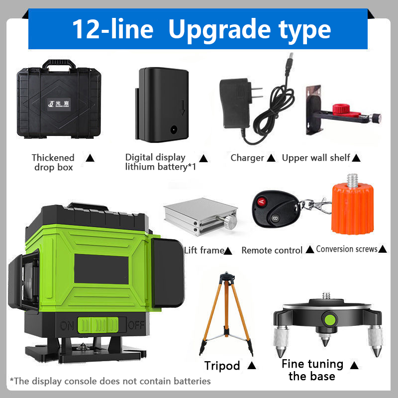 8/12 Line 3D Green Light Laser Level Digital Level Auto Leveling 360 ...