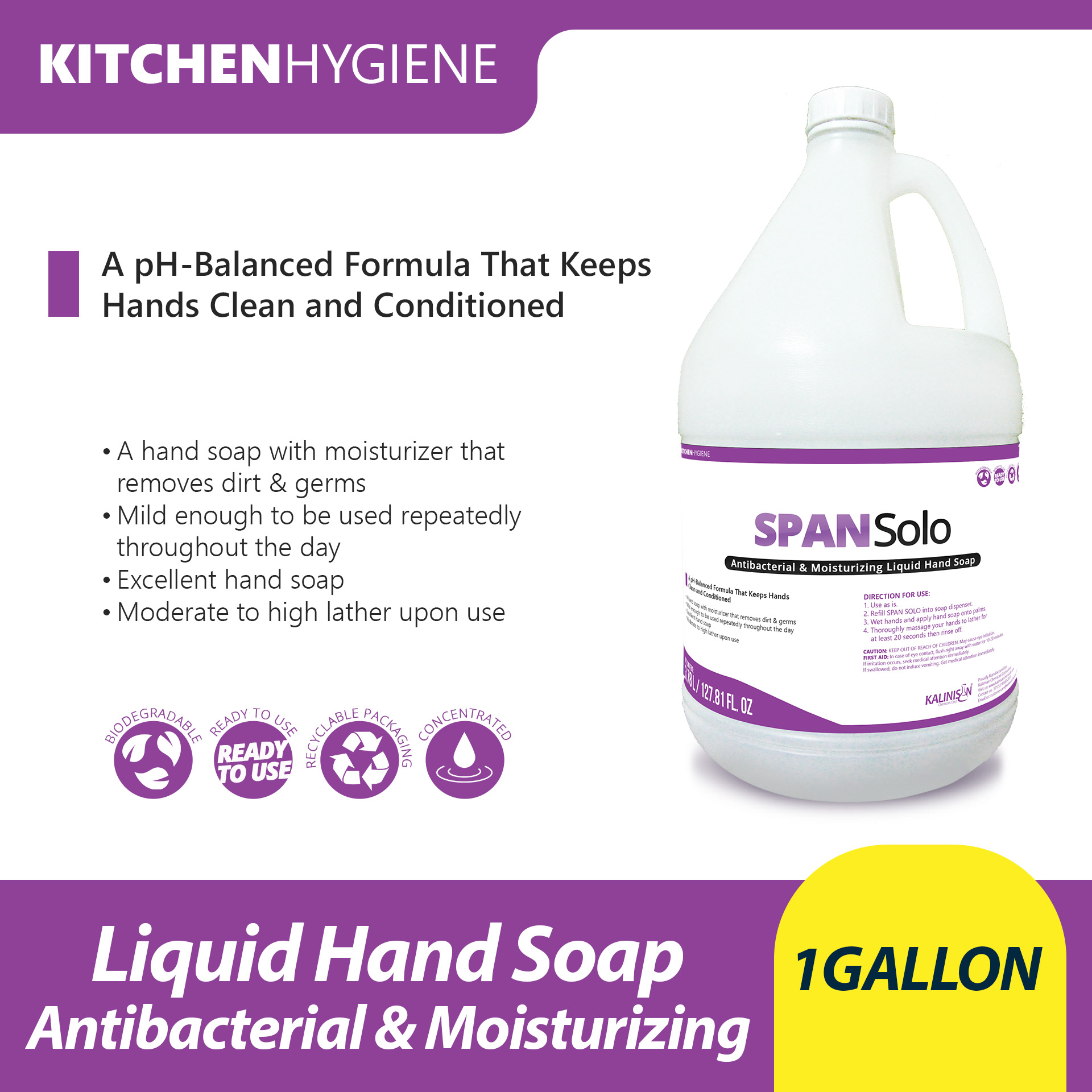 Span Solo Hand Soap with Mild Lemon Scent 1 Gallon | Lazada PH