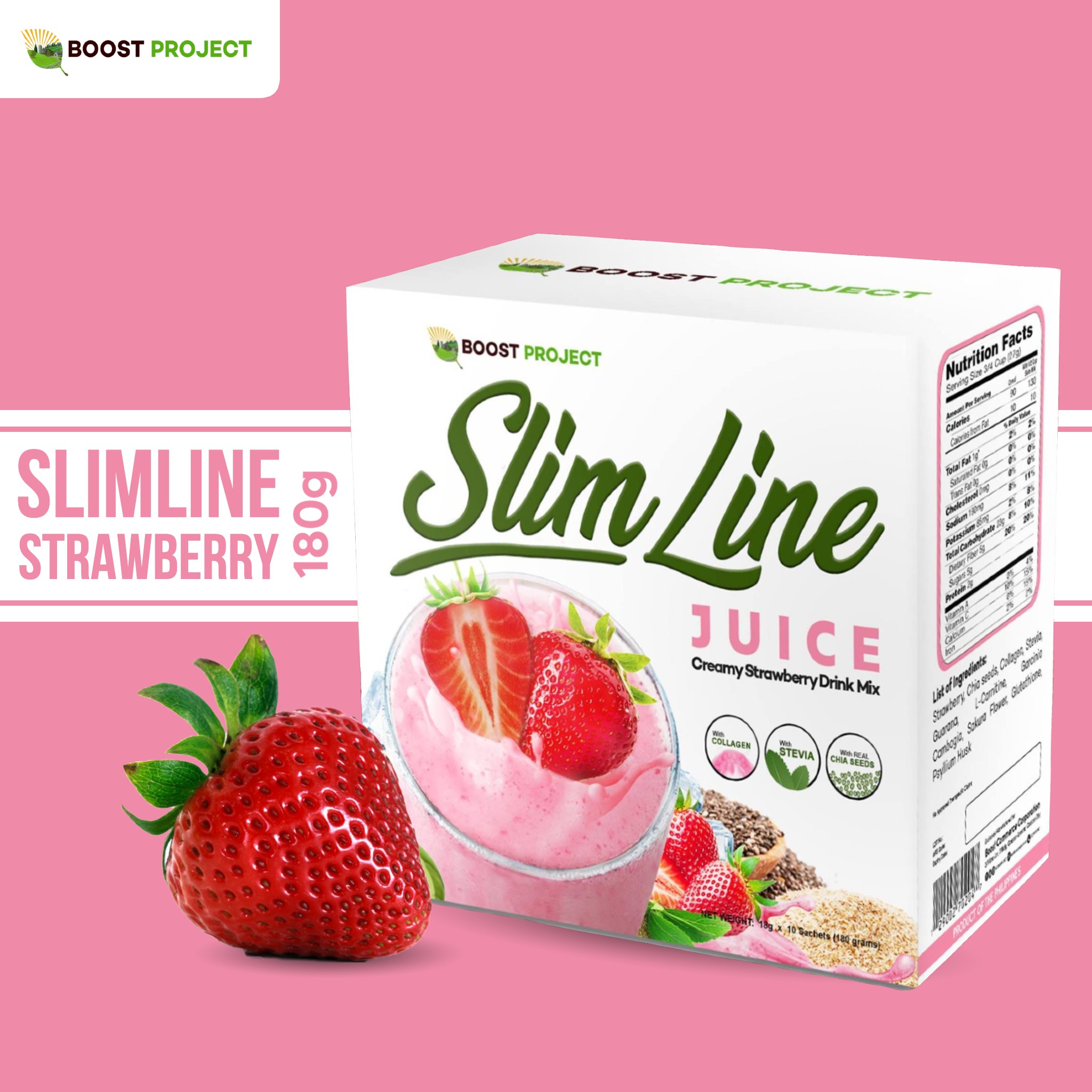 Original BOOST PROJECT Slim Line Strawberry | Slimming and Whitening ...