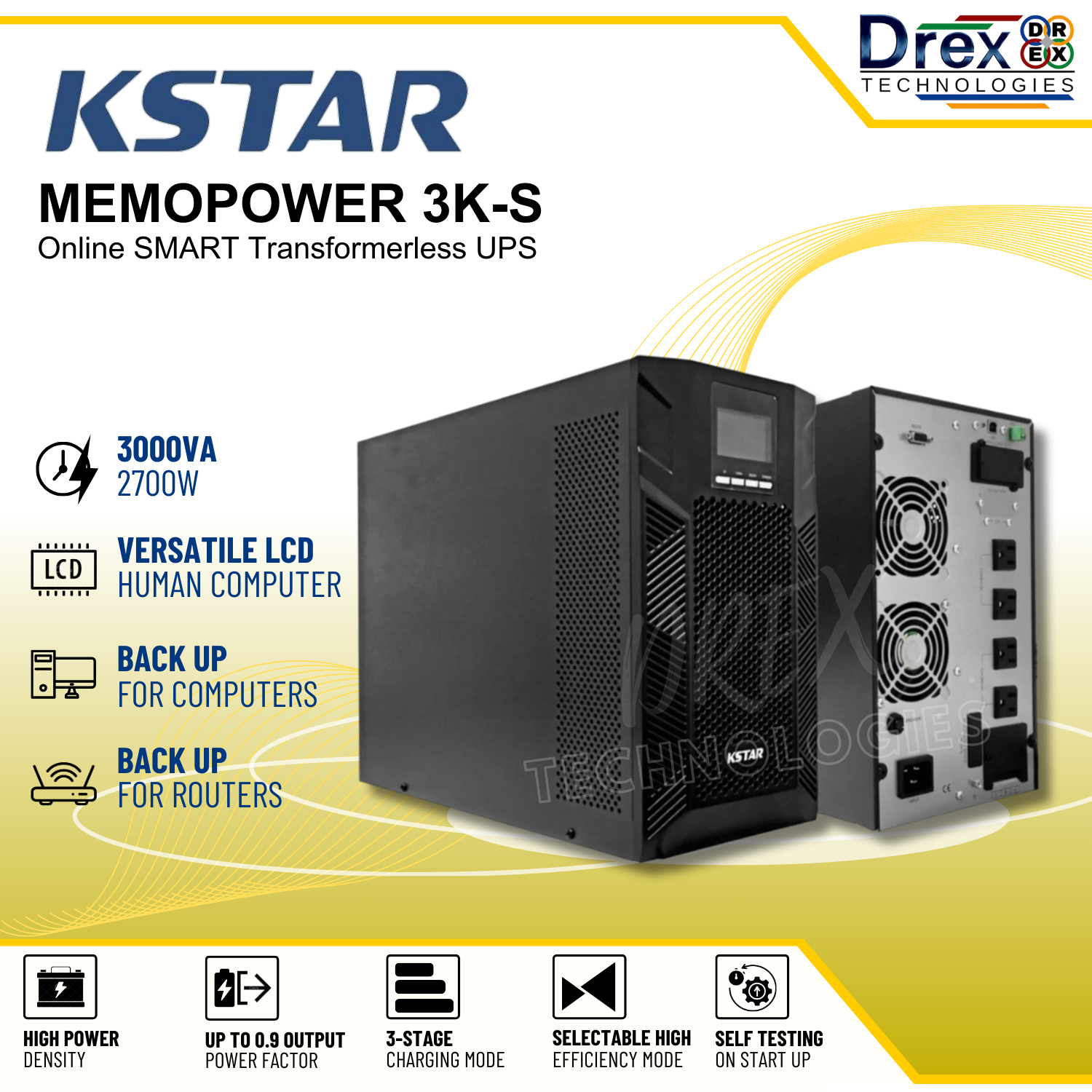 KSTAR MP 3K S 3KVA 2700W On-line Smart UPS, Tower Type | Lazada PH