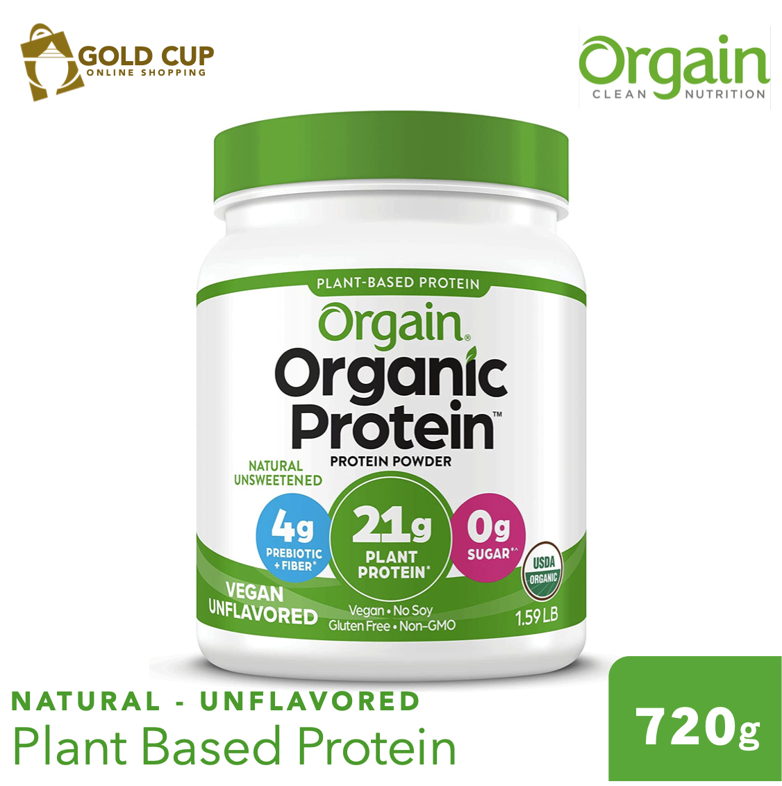 Orgain Plant-Based Organic Protein Powder Natural Unsweetened 720g | Lazada PH