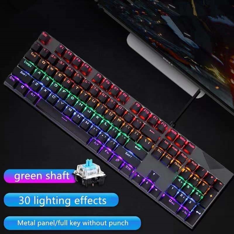 JK310 104 Keys Backlight Wired Gaming Mechanical Keyboard RGB Colorful ...