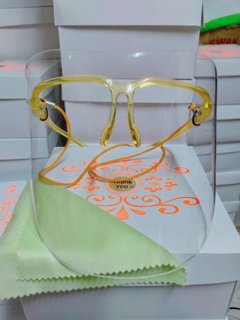 LIFTABLE ACRYLIC FULL FACE SHIELD (yellow) | Lazada PH