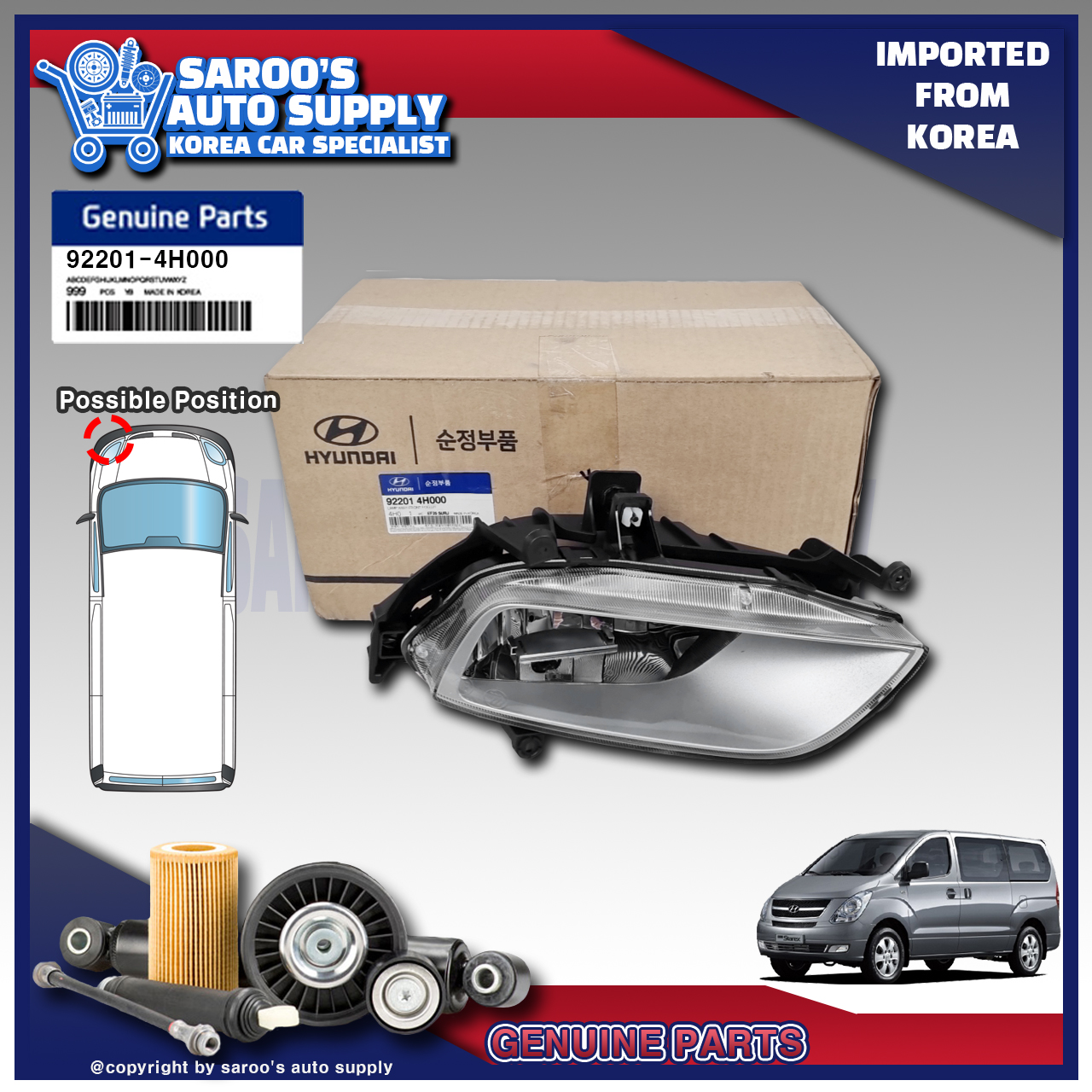 [Genuine] Fog Light / Fog Lamp For Hyundai Grand Starex (07-15 ...