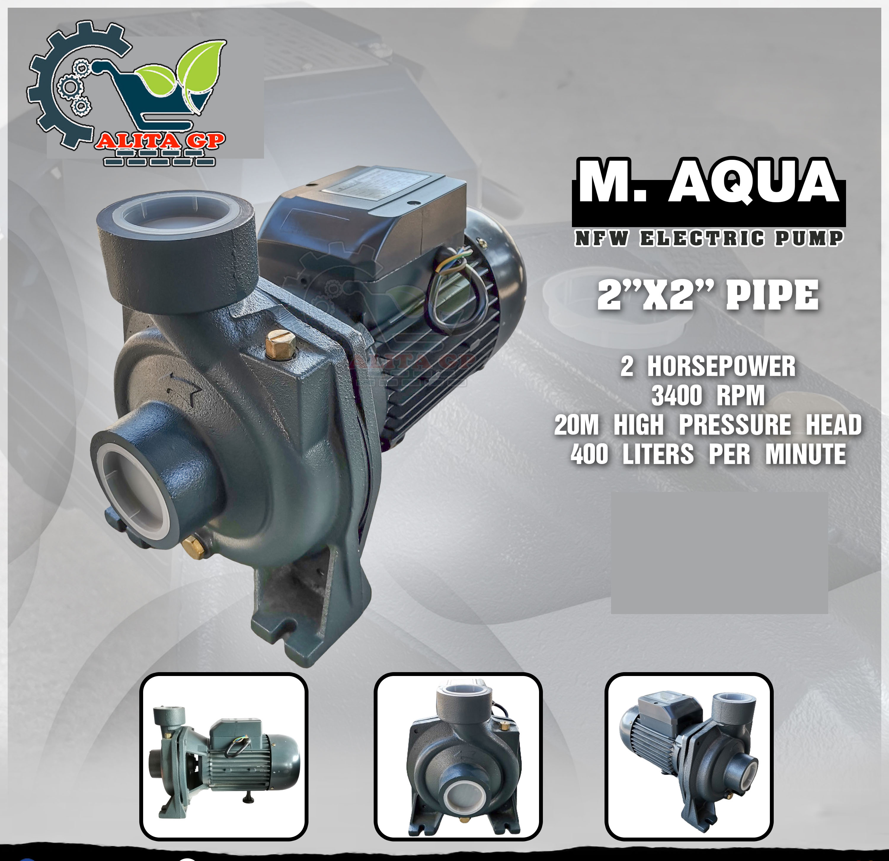 Centrifugal Electric Water Pump 2x2 2hp By M Aqua | Lazada PH