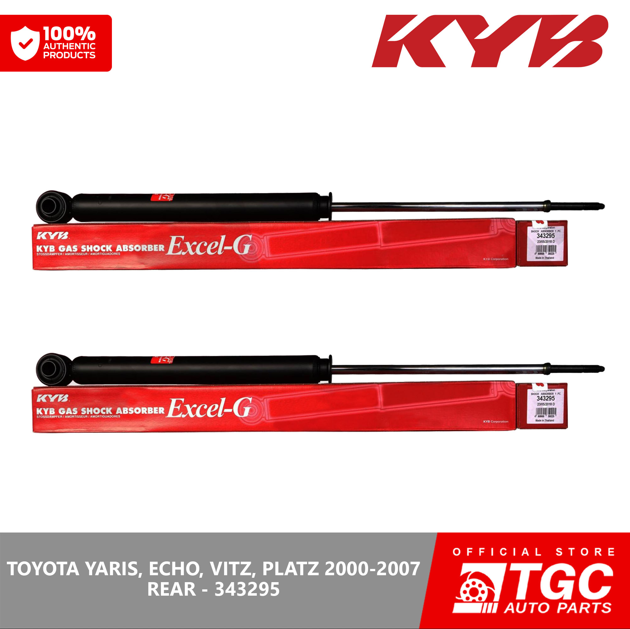 KYB KAYABA Excel-G Front / Rear Shock Absorber for Toyota Yaris Echo ...