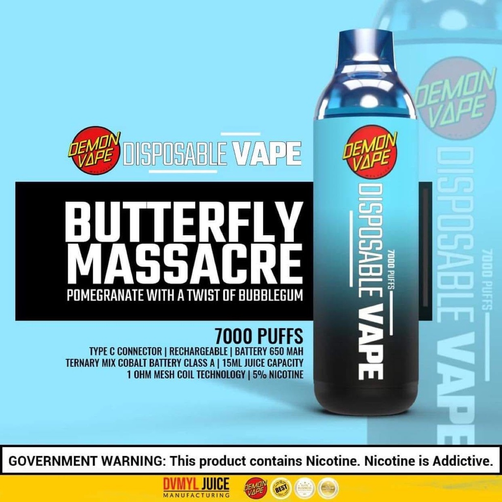 vape Demon Vape 7000 Puffs 5 Rechargable Disposable Pod | Lazada PH