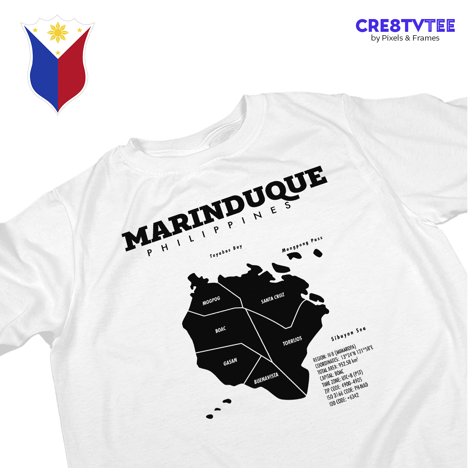 MARINDUQUE PHILIPPINES Map & Info Unisex T-Shirt | Lazada PH
