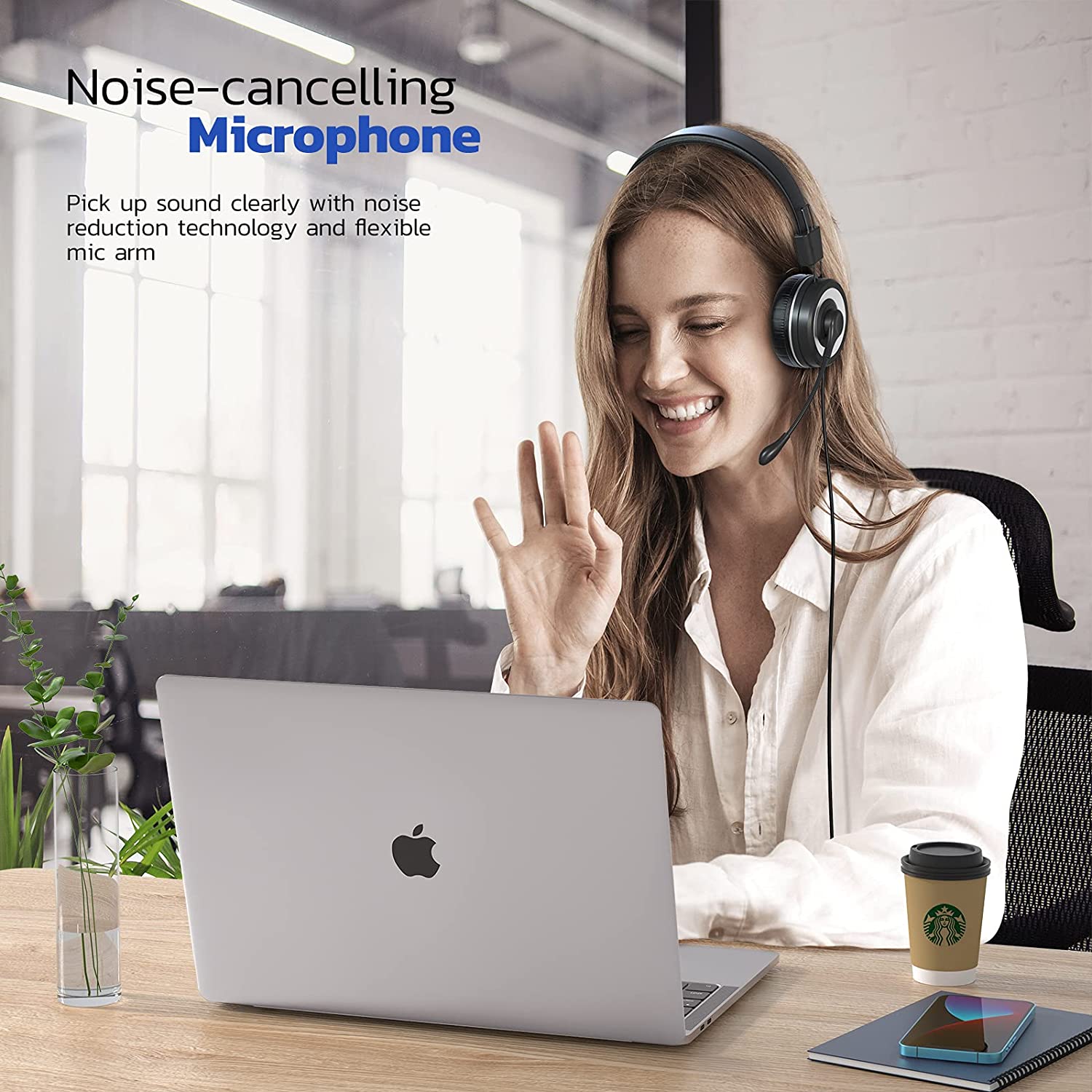 USB Headphone with Microphone, Hi-fi Stereo Computer Headset, in-line ...