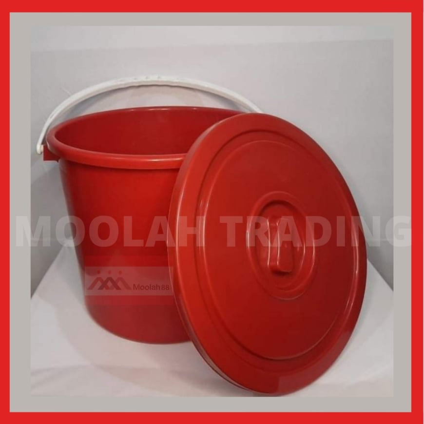Moolah88 Durable Plastic Water container Timba Bucket pail with Cover 2 ...