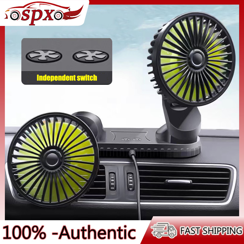 Car fan USB double head fan car truck air outlet fan strong cooling and ...