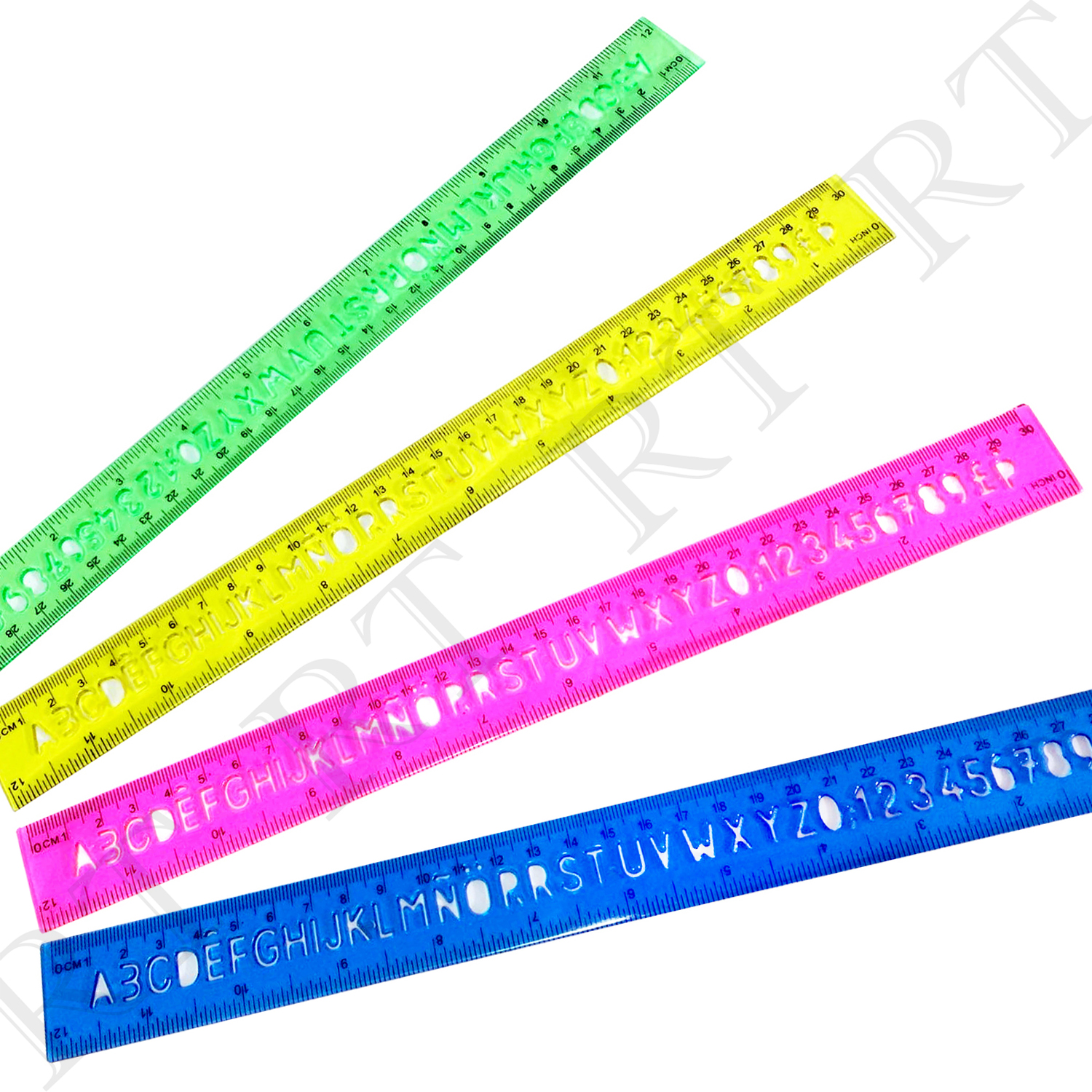 colour ruler ABC letter 30cm ruler school supplies Multi Purpose tool ...
