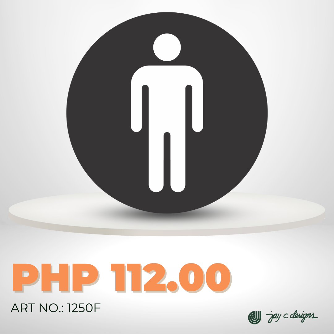 Acrylic Restroom Sign Circle Male Jay C. Designs 1250 | Lazada PH
