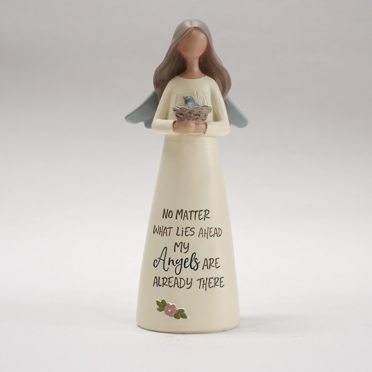 Blossom Bucket 7" inch ht. Angel Figurine with Blue Bird - 'MY ANGELS ...