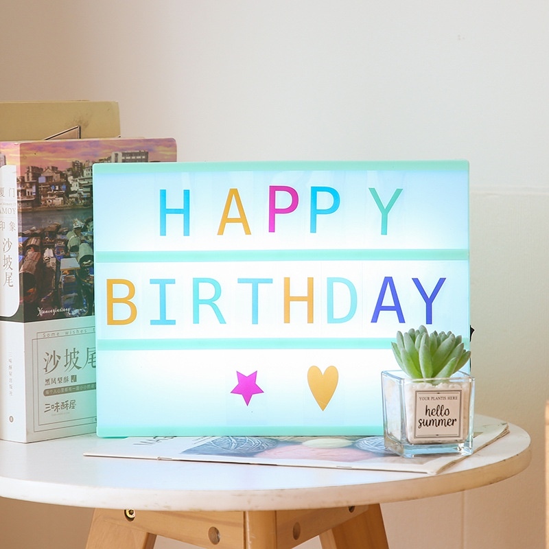 A4 Size DIY Light Box Decoration Lamp DIY Letter LED light Box For Home ...