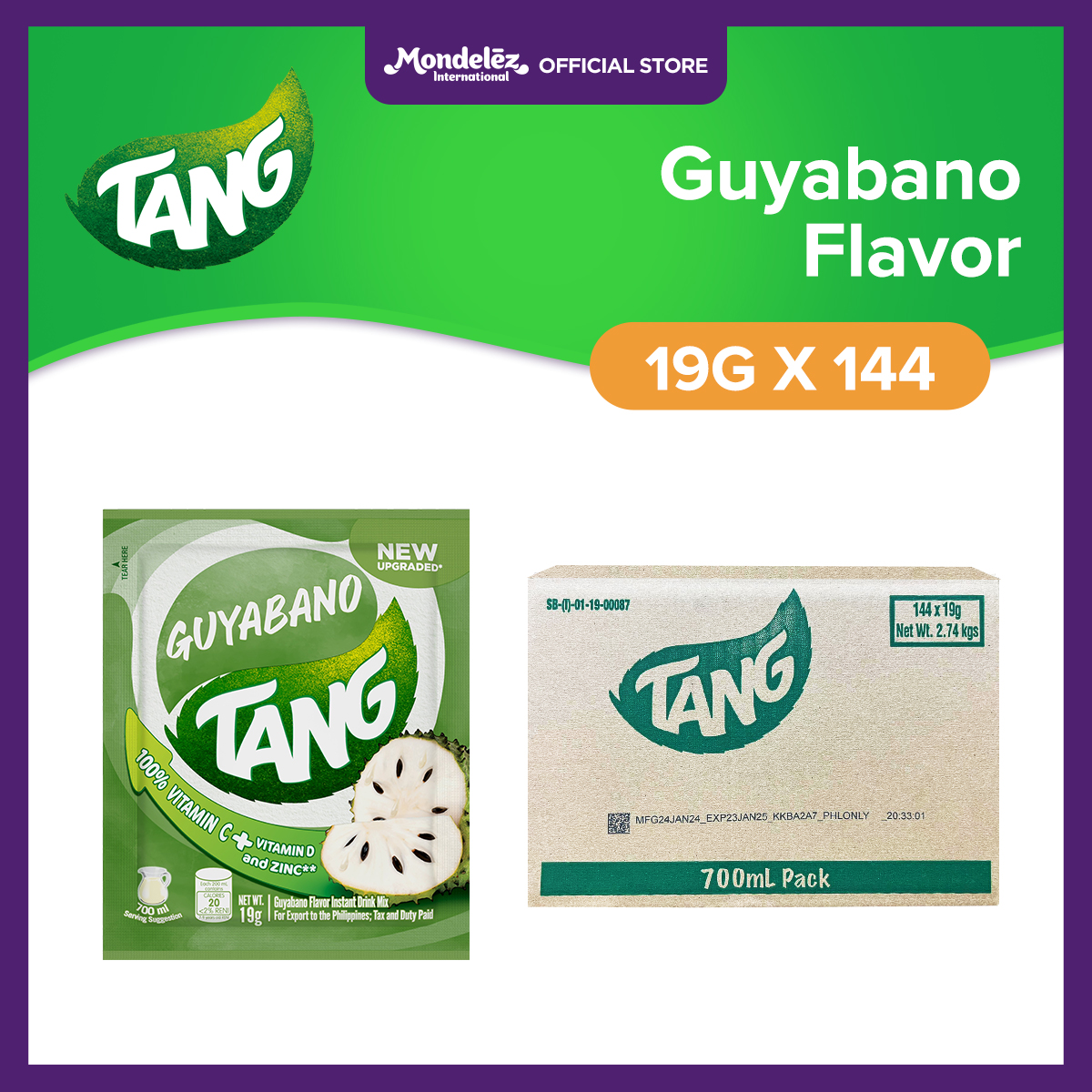 Tang Instant Drink Mix - Guyabano Flavor 19g with Vitamins and Minerals ...