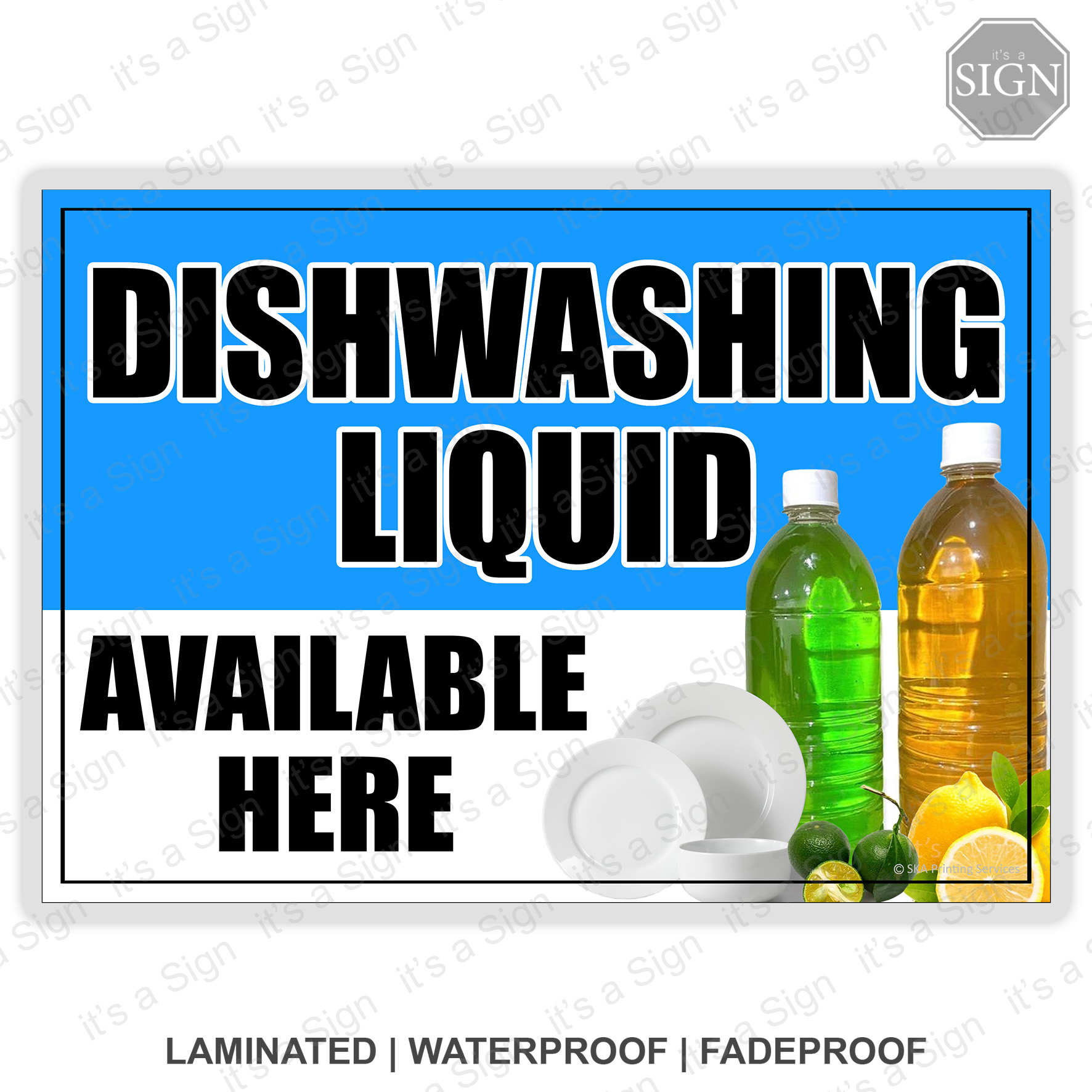 Dishwashing Liquid Store Sign - Laminated Signage Label - A4 / A3 Size ...