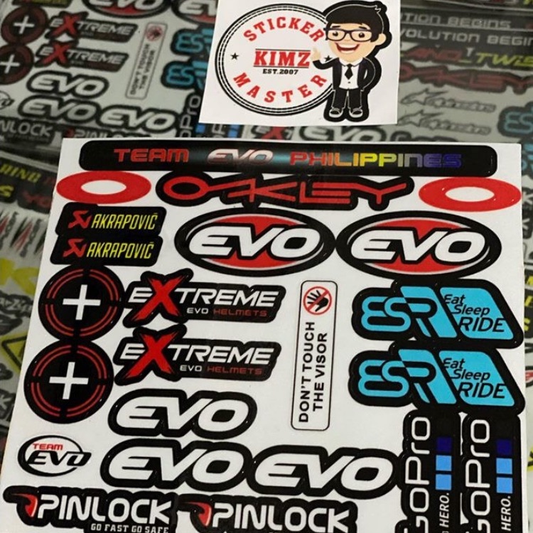 Evo version 1 reflectorized helmet visor stickers | Lazada PH