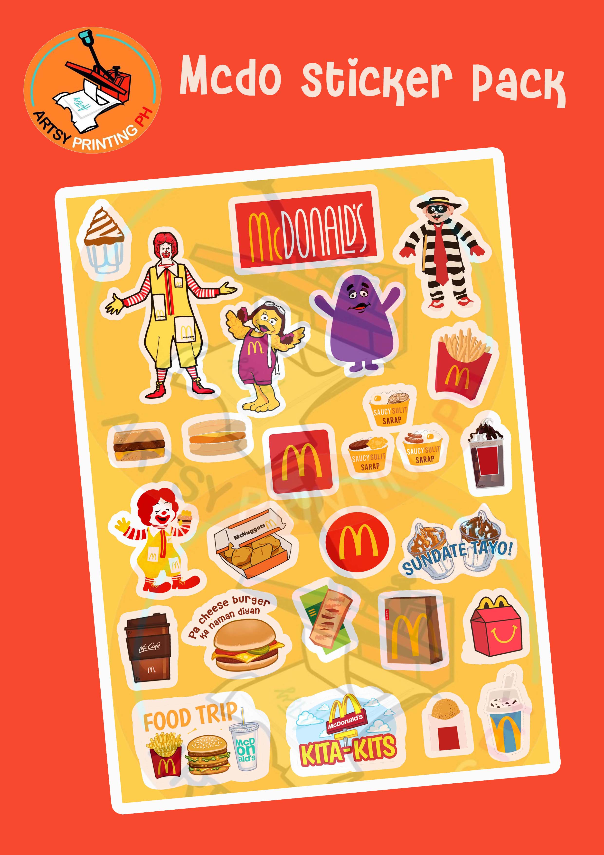 ARTSY - MCDONALDS STICKER SHEET | Lazada PH