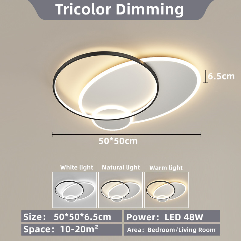 Nordic Tricolor Dimming/ Remote Control LED Ceiling Light Bedroom ...
