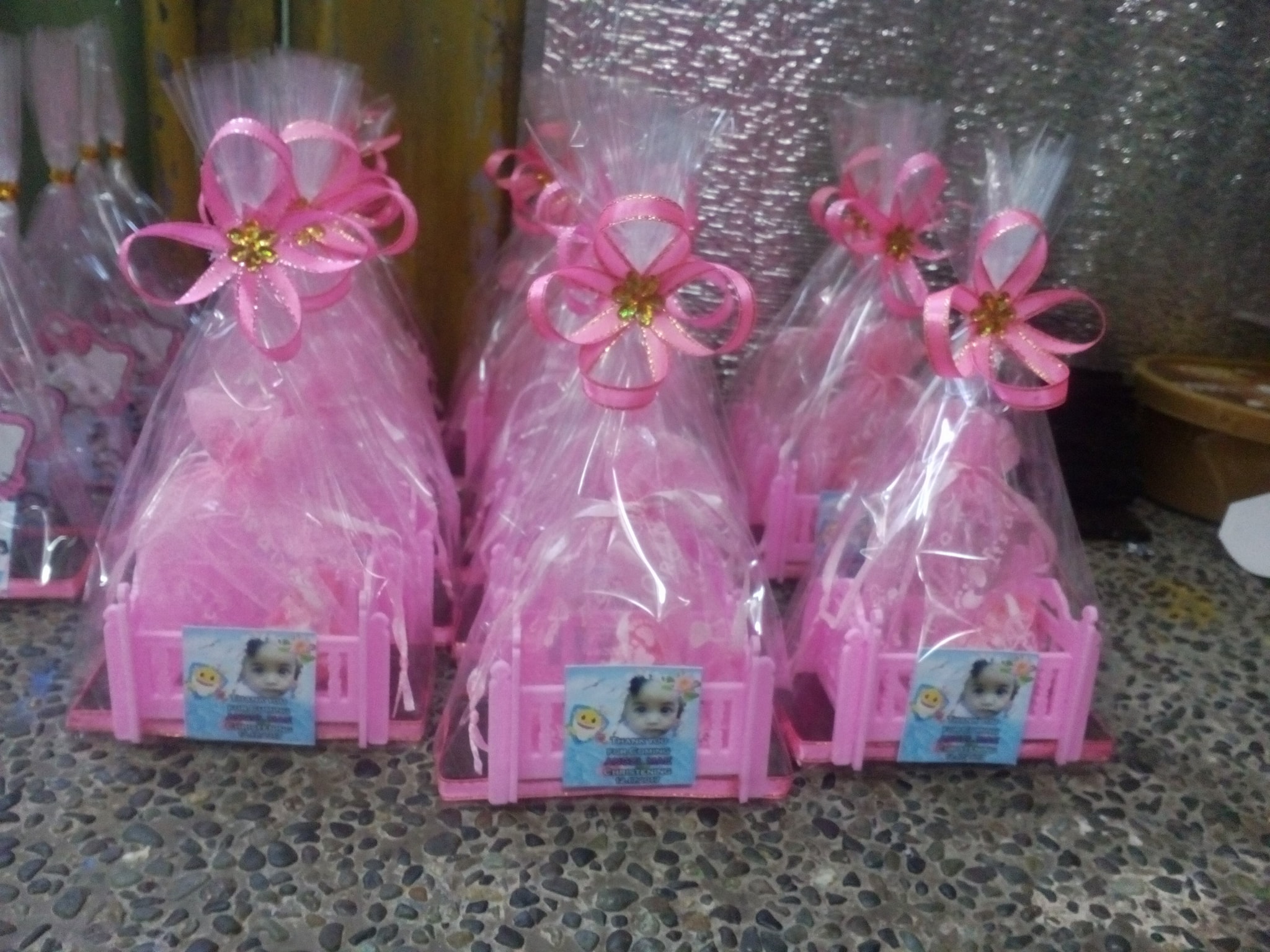 Crib with Baby Souvenir binyag/christening/baptismal / birthday/gender ...