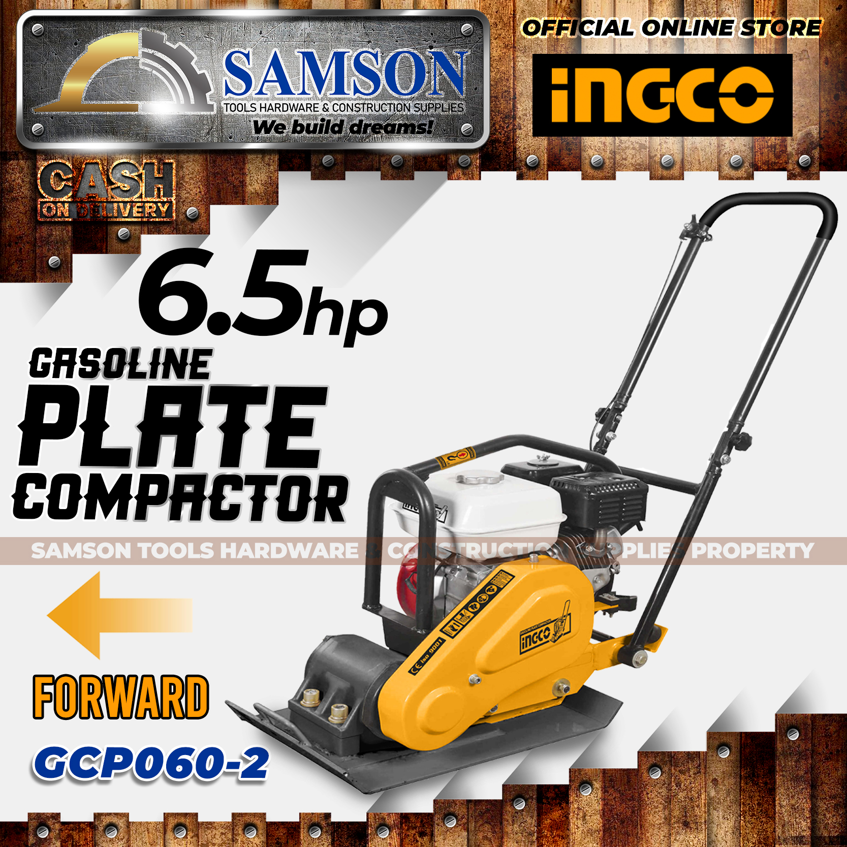 INGCO 4.8Kw 6.5HP Gasoline Plate Compactor (GCP060-2) | Lazada PH