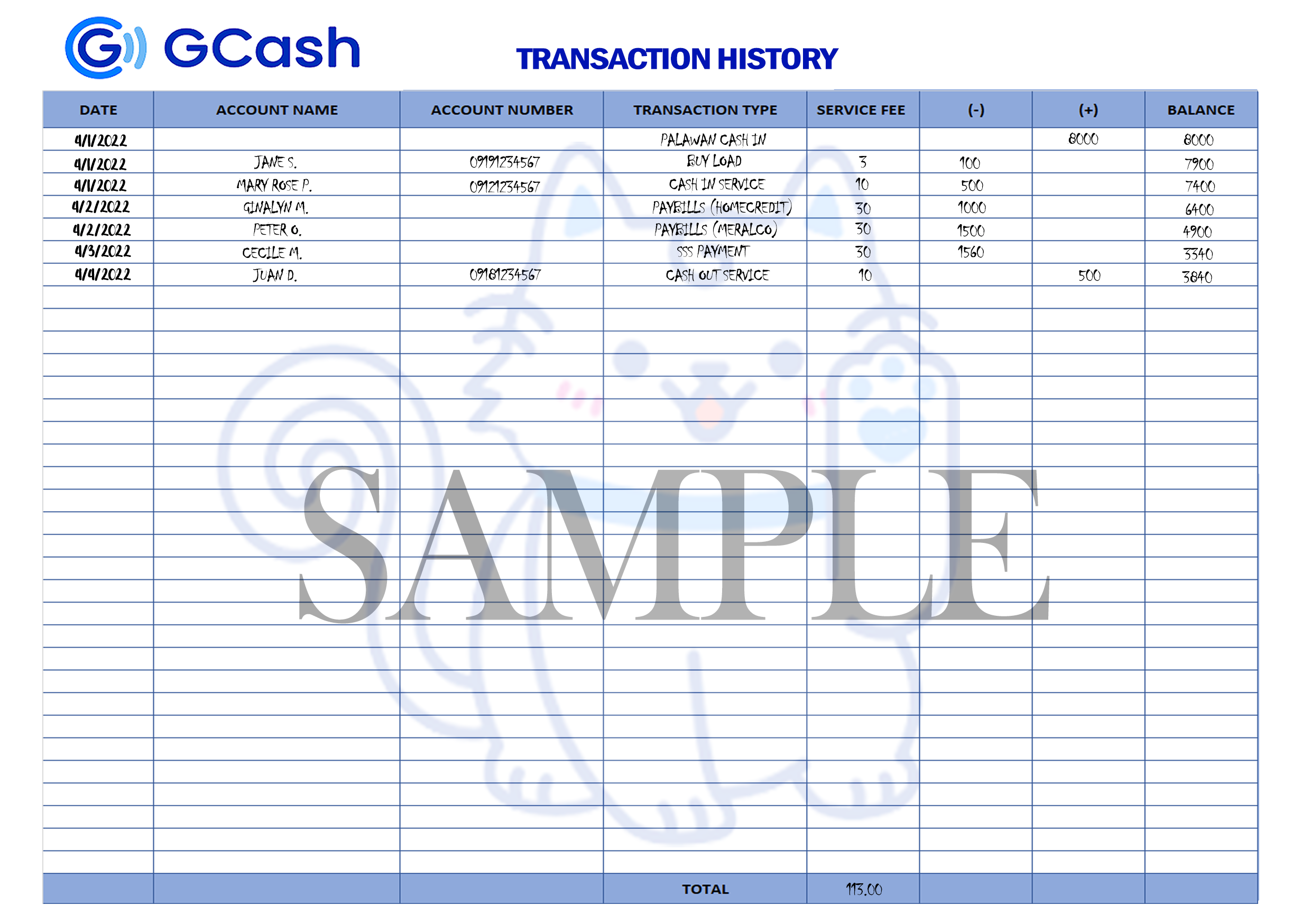 GCASH TRANSACTION HISTORY/TRACKER CREATEDBYMARIA | Lazada PH