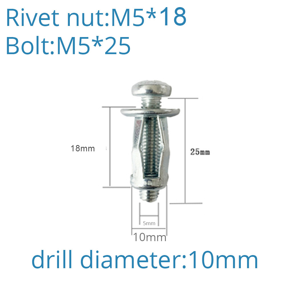 M4 M5 M6 M8 al Rivets Nut Carbon Steel Lock Nut Bolt Hollow Iron ...