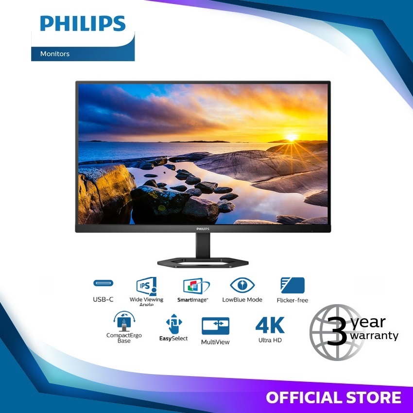 Philips USB-C 27" Monitor 27E1N5900E, 5000 Series, Ultra Clear 4K UHD ...