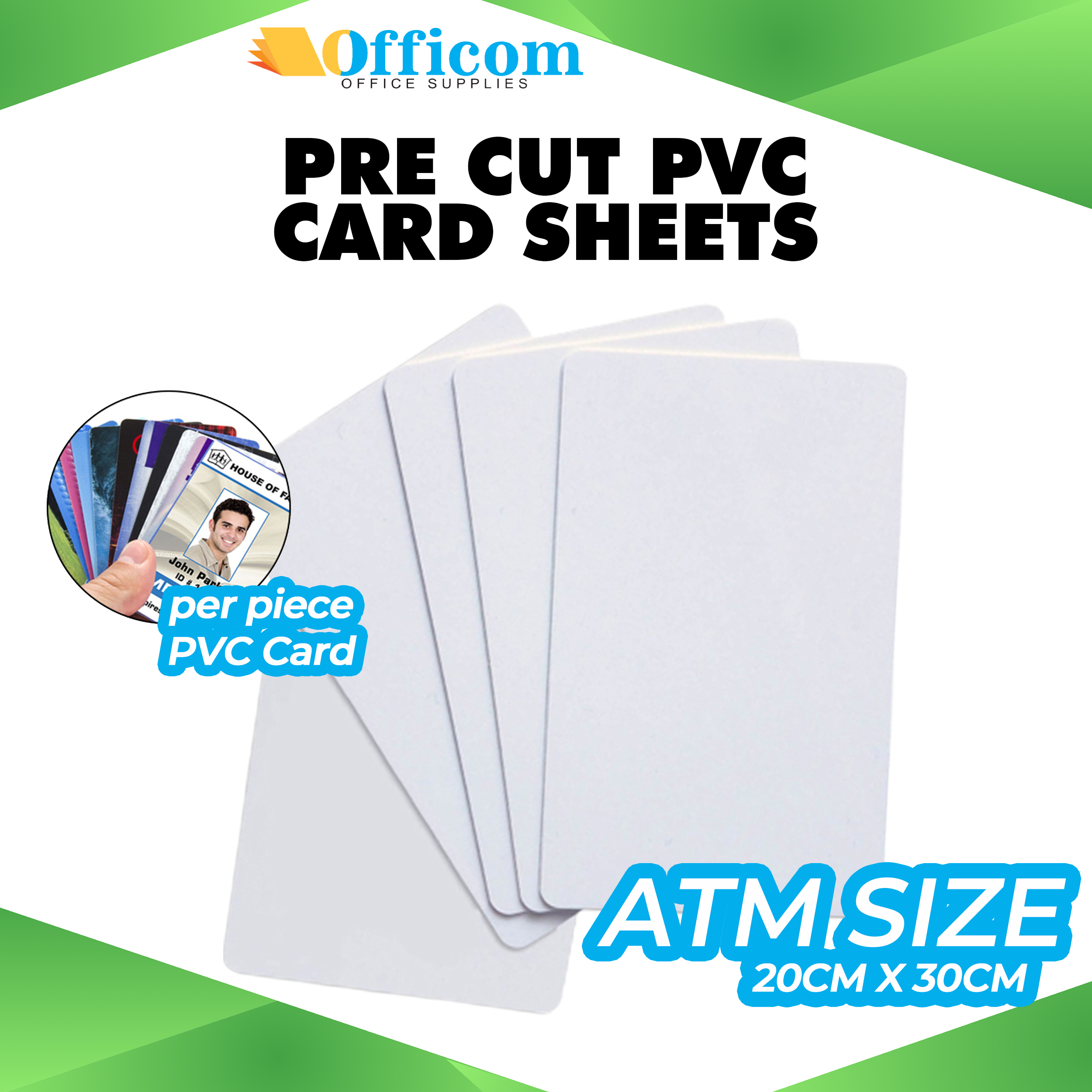 Officom PVC Pre-Cut ATM Size Card Sheet Sheetfor ID Cards | ID Card Sheet | PVC IDs | SOLD PER ...