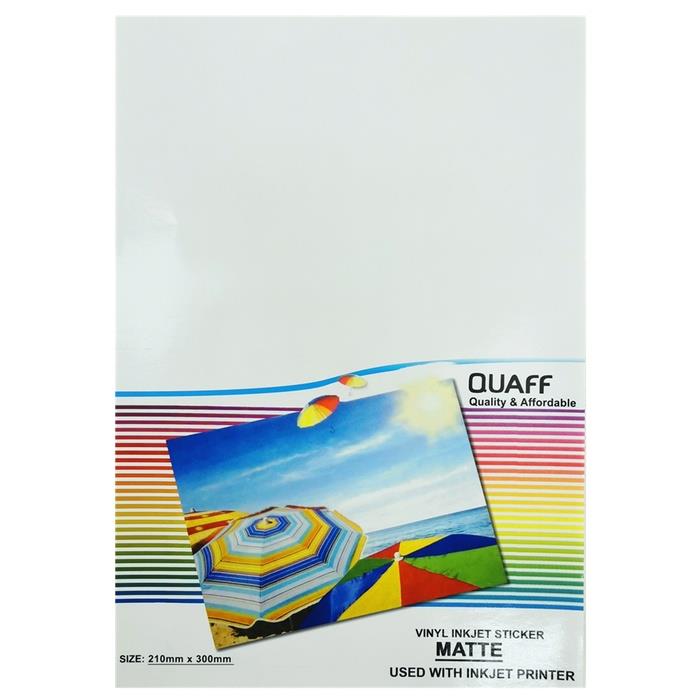 QUAFF Printable Vinyl Inkjet Sticker A4 Size ( Glossy / Matte ...