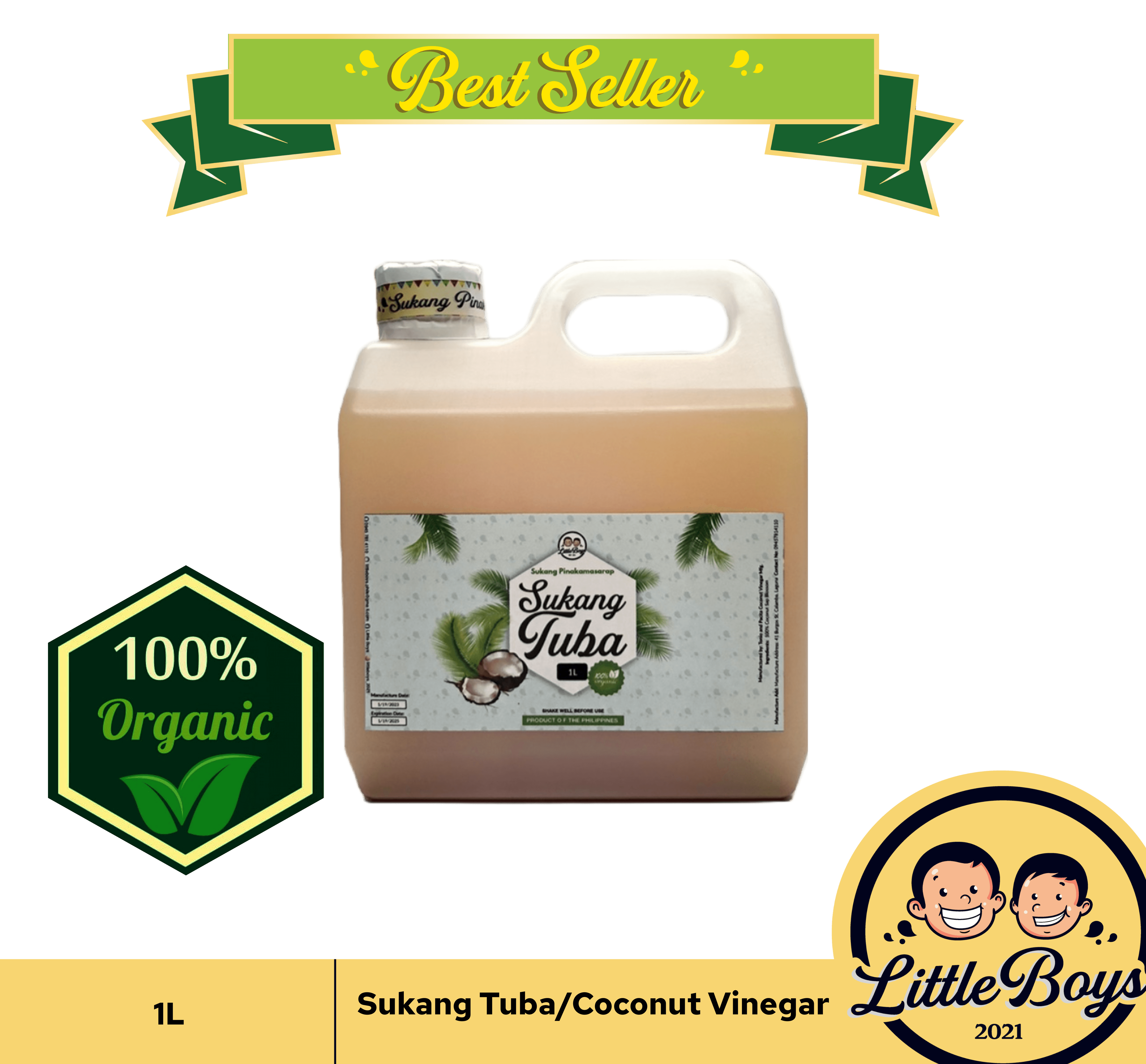 Little Boys 1Liter Sukang Tuba | Coconut Sap Vinegar 100% Organic ...
