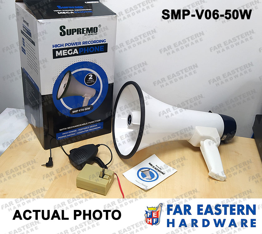 SUPREMO Hand Held Rechargeable Megaphone Speaker with Lithium Ion ...