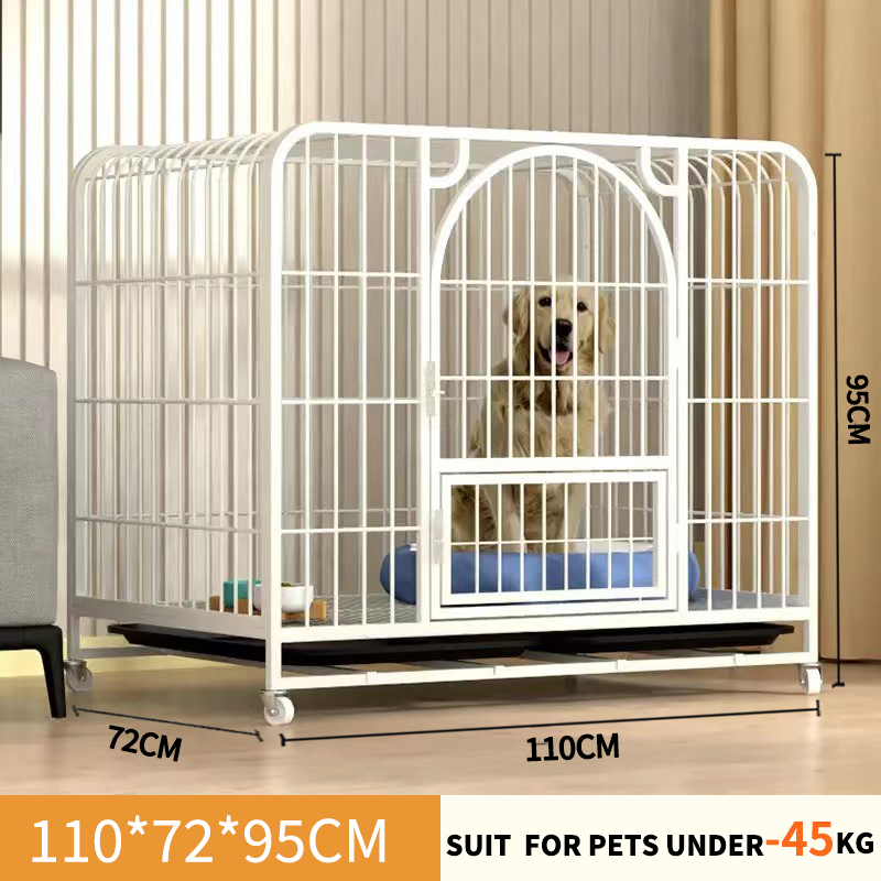 Square Dog Cage Metal Heavy Duty Pet Cage Large Stainless Steel DogCage ...