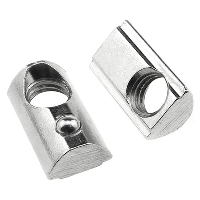 30Pcs M8 T Slot Nuts Roll-In Spring Ball Loaded Elastic Nuts for 3030 ...