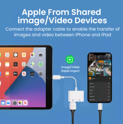 2 in 1 USB Camera Adapter USB 3.0 OTG Cable adapter with USB Power ...