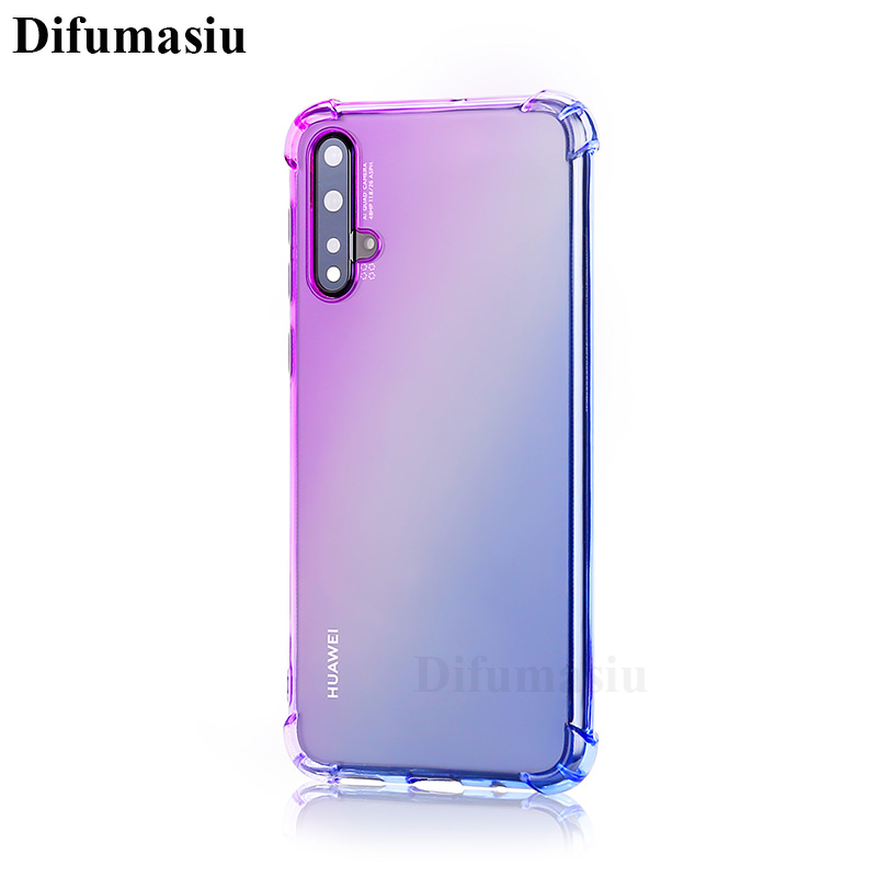 For Huawei Nova 5 Case Covers Shockproof Soft Case Gradient Color ...