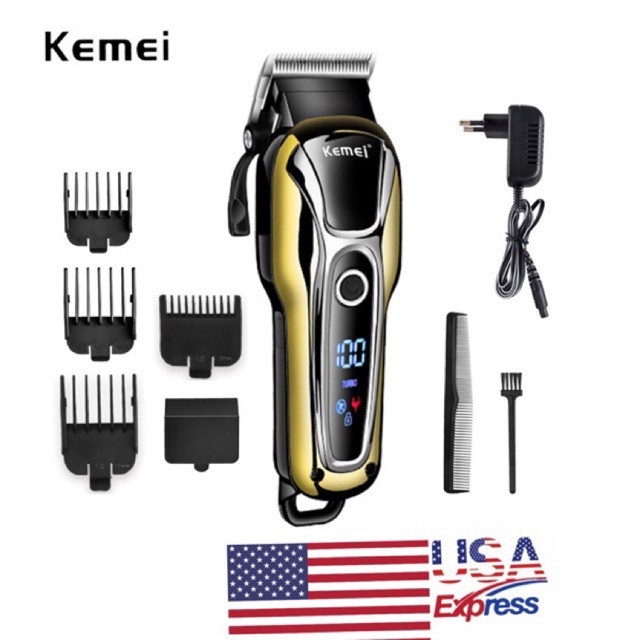 【Ready Stock】KEMEI Professional Electric Men Hair Clipper Shaver Trimer ...