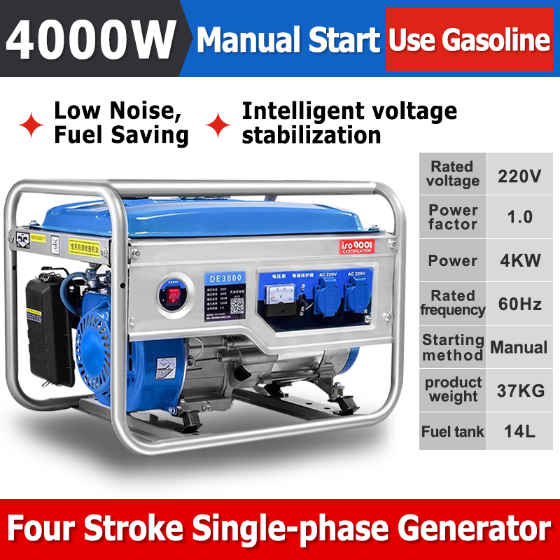 Generator 4000W Gasoline Generator Four Stroke Engine Dual Protection System With Ultra High ...