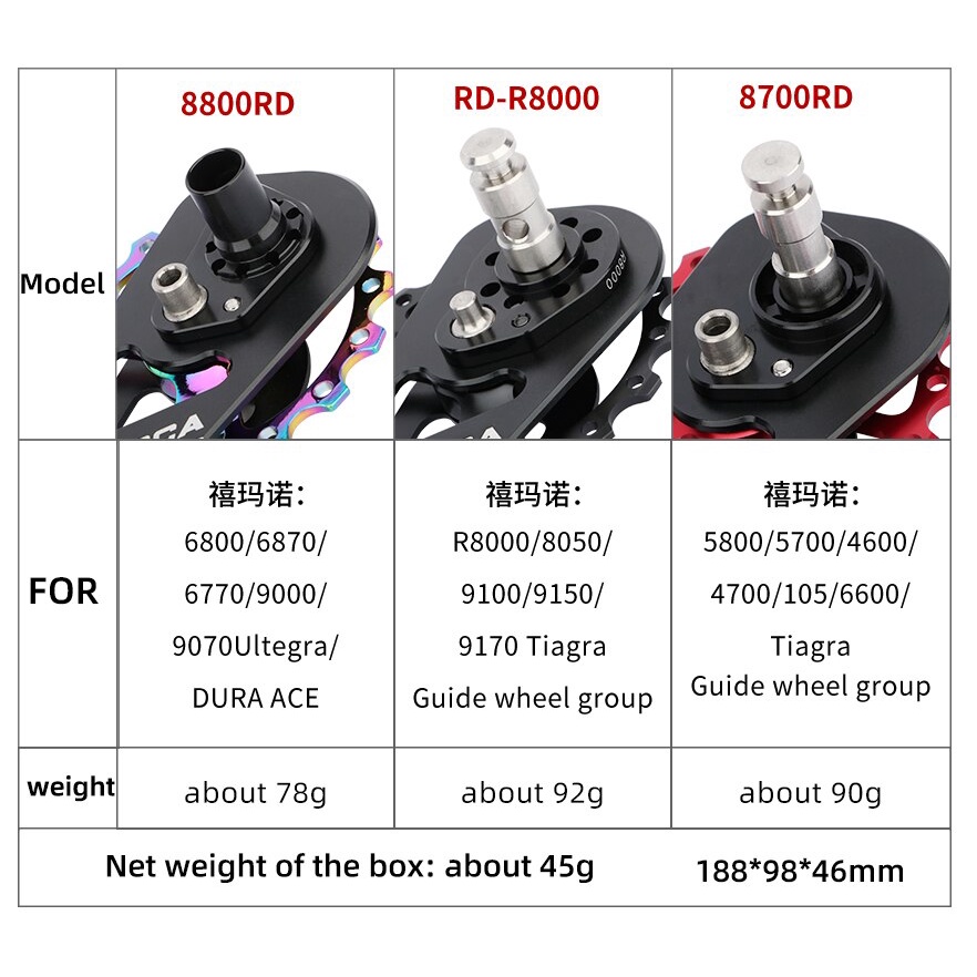 MEROCA Road Bike Rear Derailleur For Shimano R5800 R7000 R8000 Aluminum ...