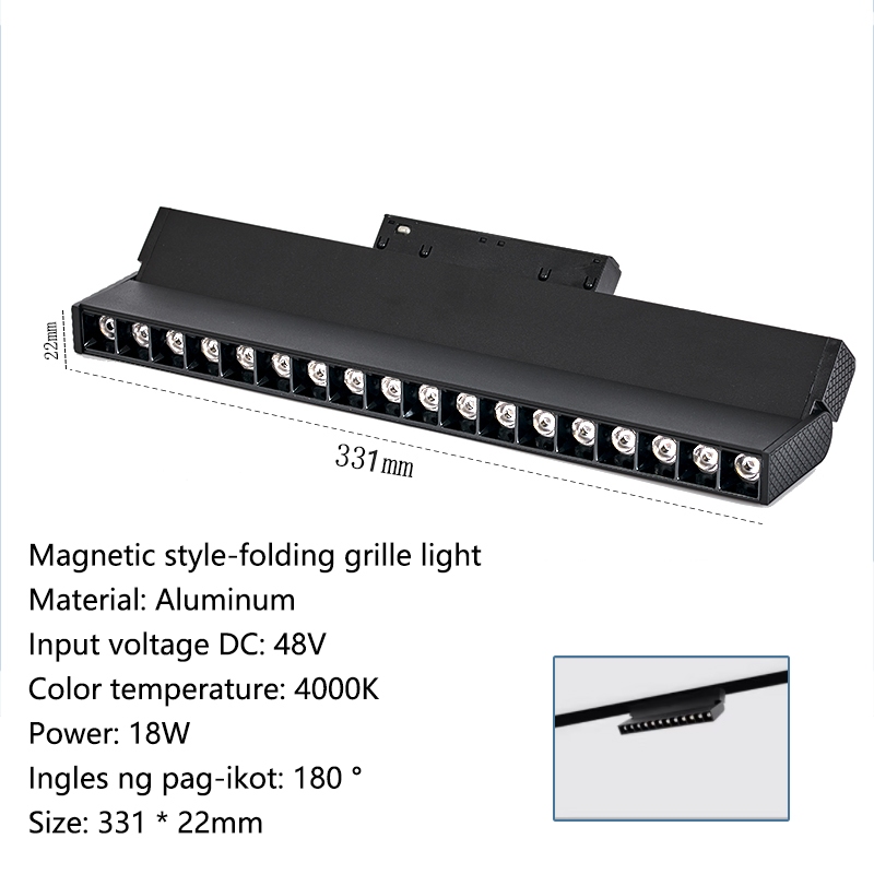 Magnetic Track Light spotlight 48V surface mounted concealed track ...