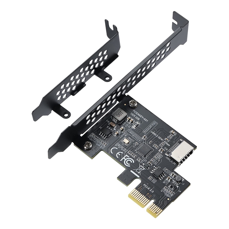 PCI-E 1X to USB 3.2 GEN1 5Gbps Type-E A-Key Expansion Card,Front Panel ...