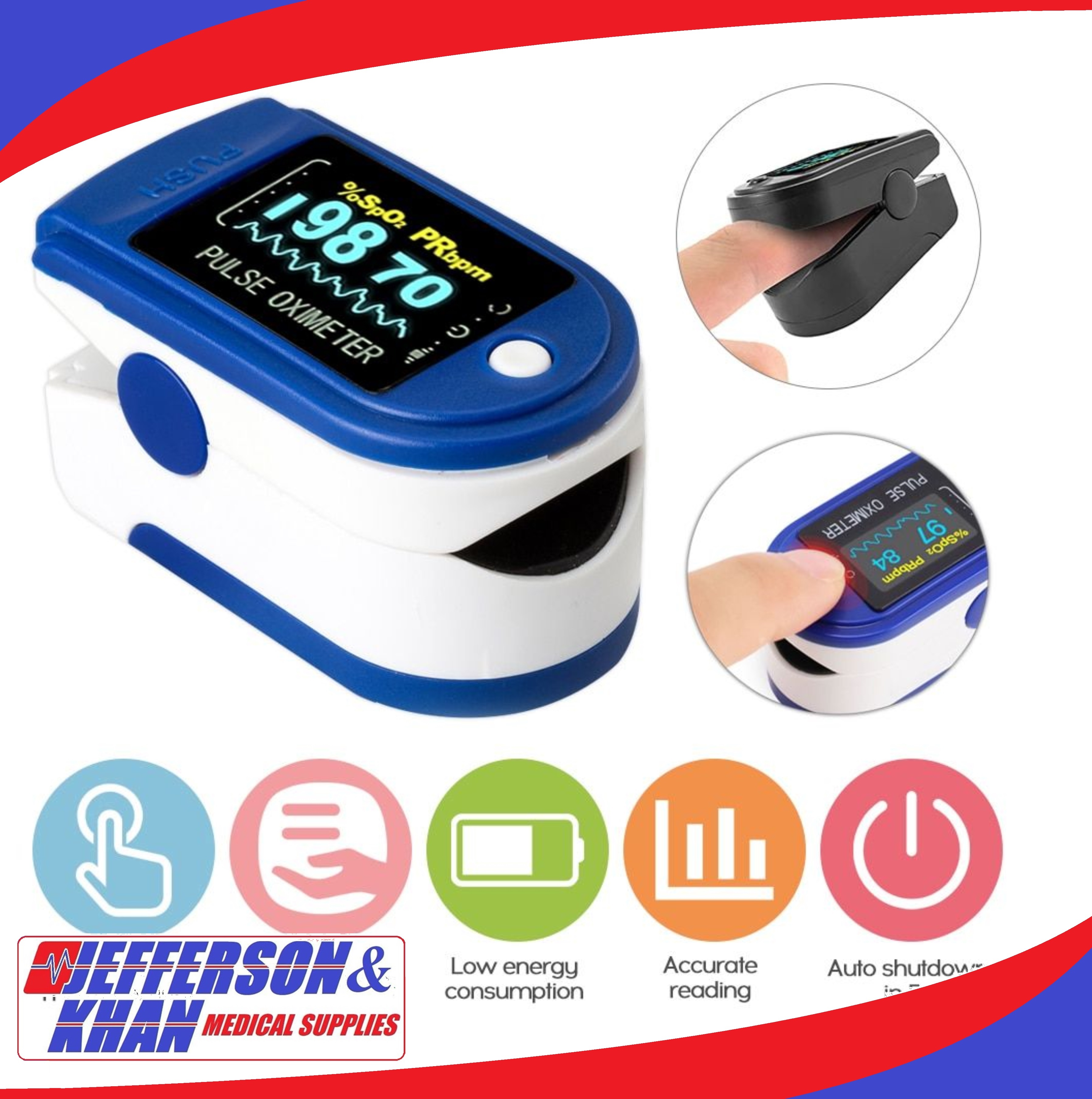 Pulse Oximeter Oximeters Blood Oxygen Saturation Heart Rate Health ...