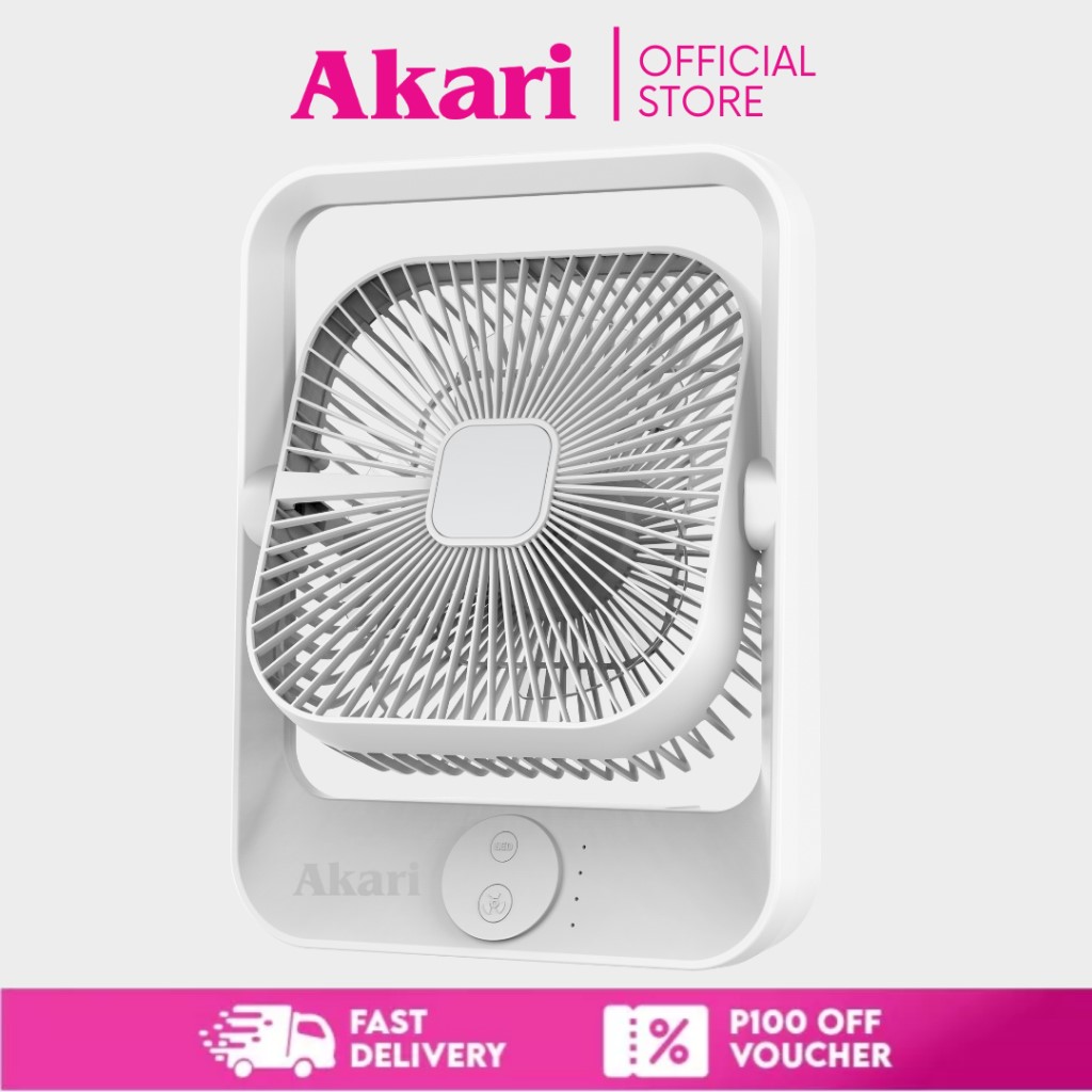Akari 8" Rechargeable Square Fan with LED (ARF-8058) | Lazada PH