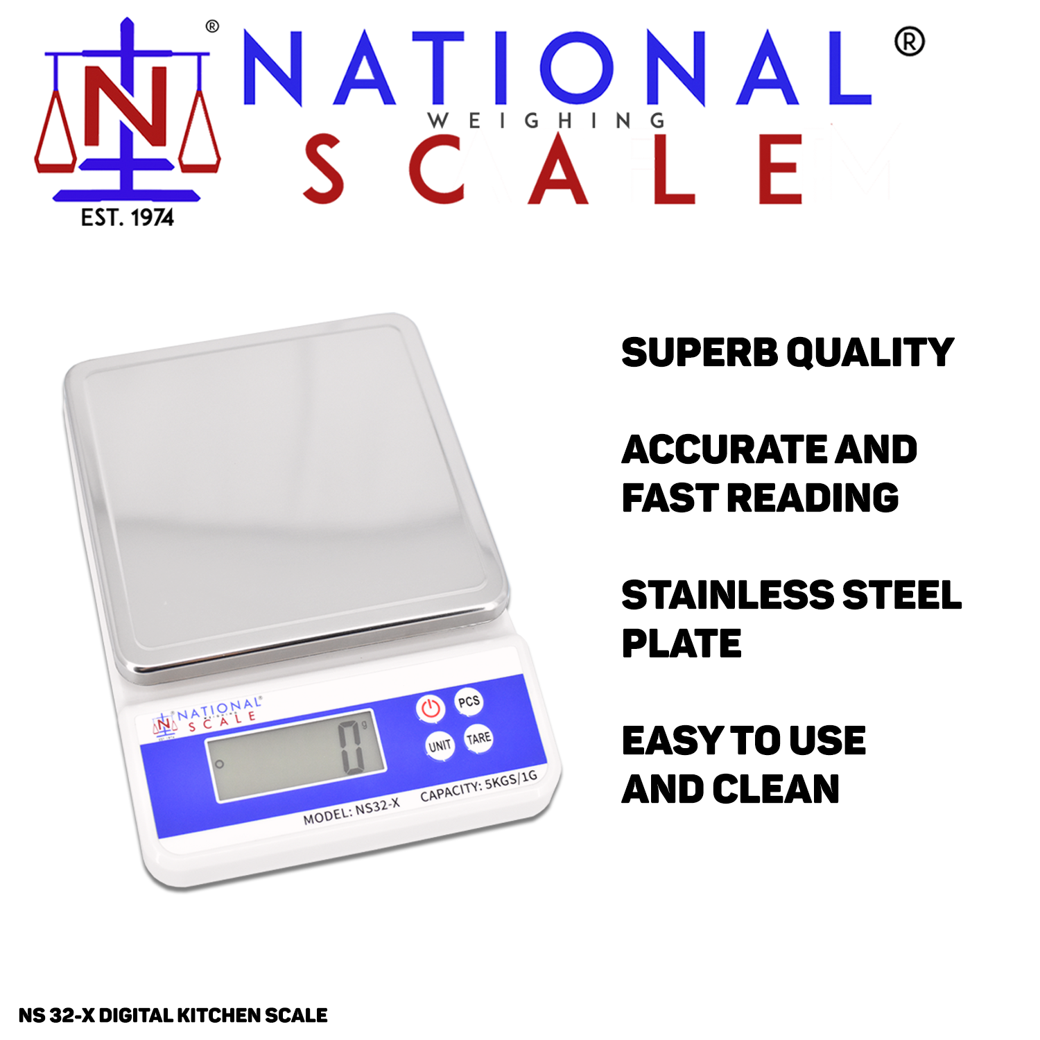 National Scale Brand 5kg Digital Kitchen Scale (NS-32X) | Lazada PH