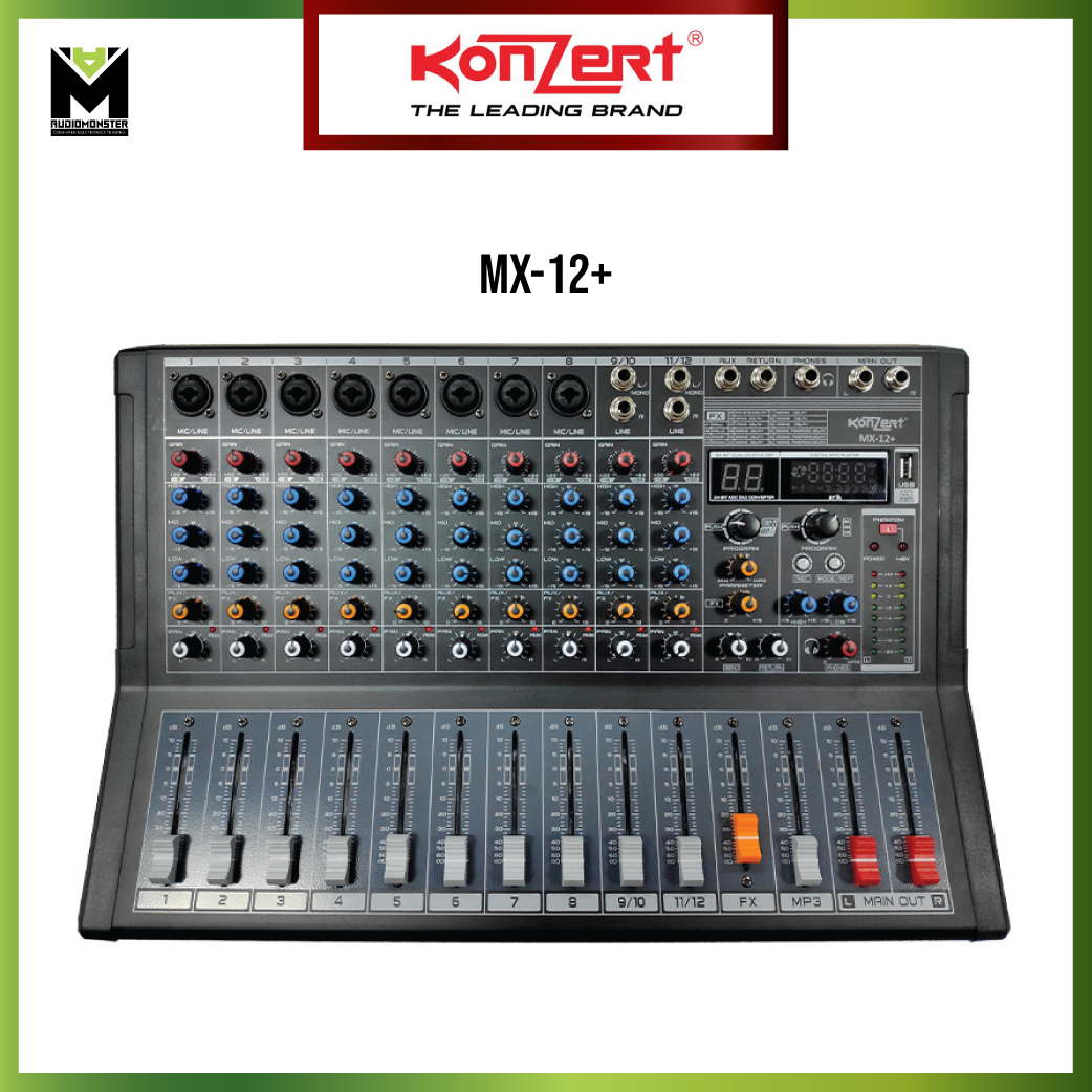 Konzert MX-12+ 12 Channel Professional Mixer & 32 DSP Effects | Lazada PH