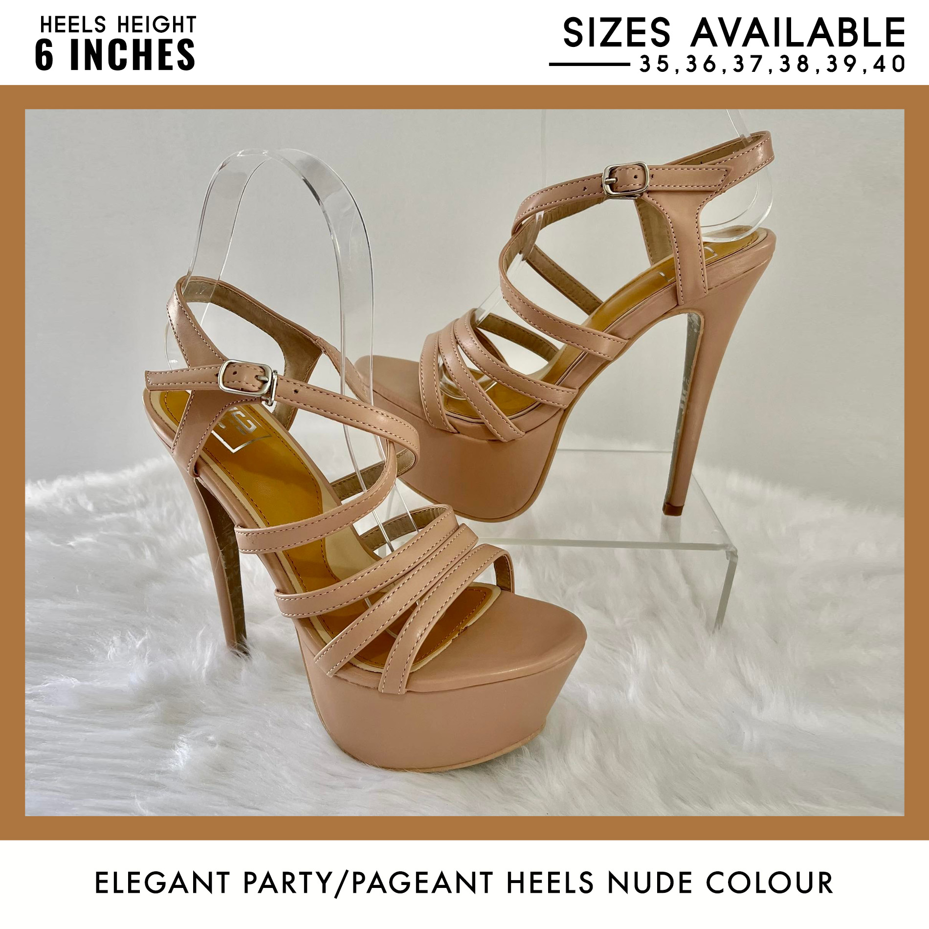 ELEGANT COMFY PARTY/PAGEANT HEELS NUDE COLOUR 6 INCHES | Lazada PH
