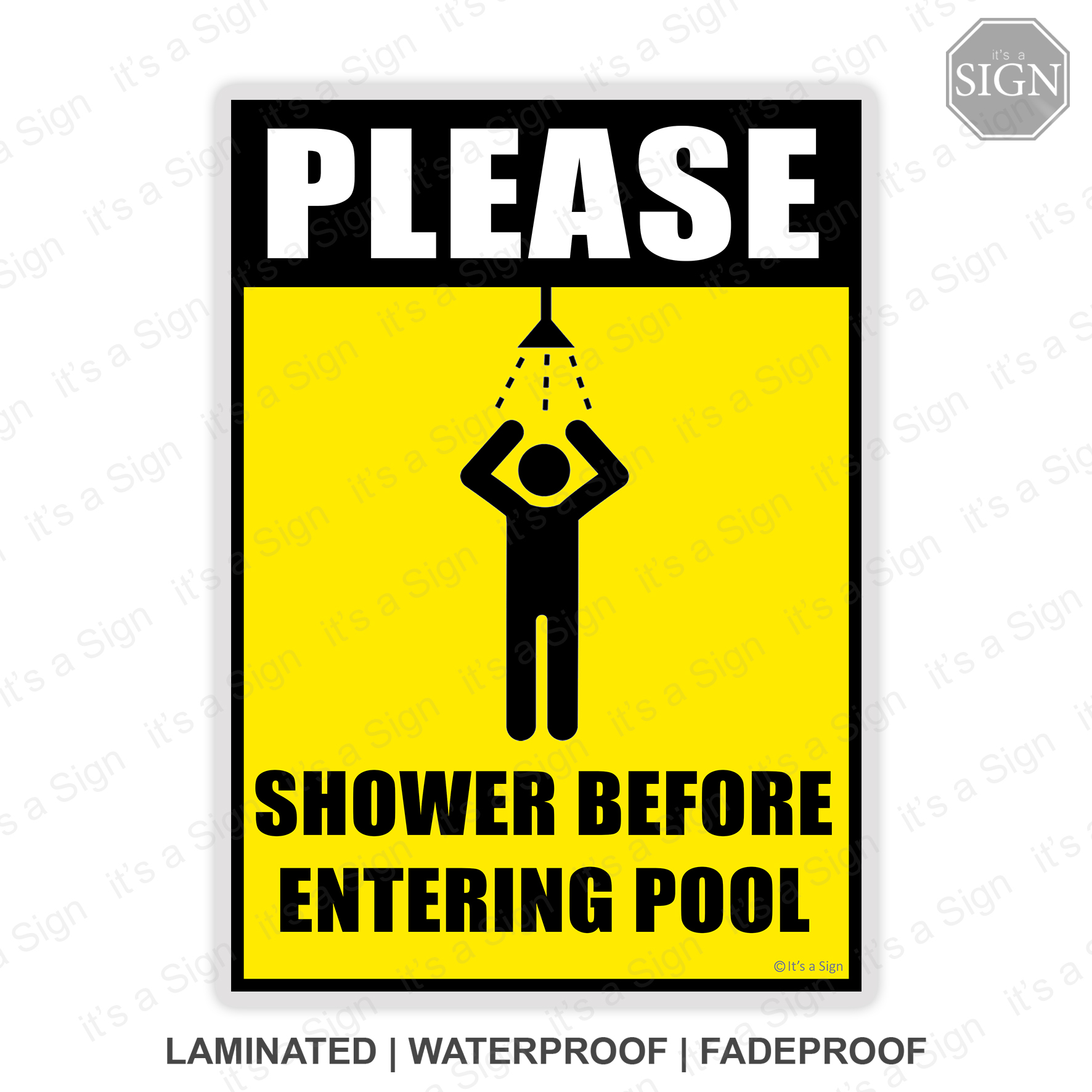 Shower Before Entering Pool - Laminated Signage - A4 / A3 Size | Lazada PH