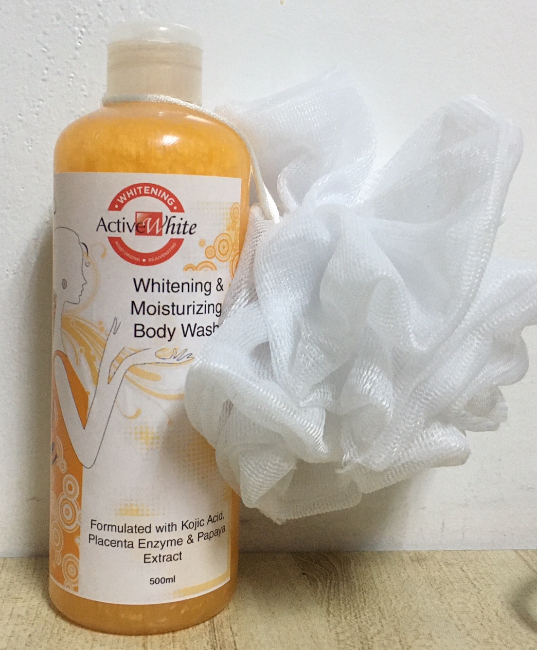 Active White Whitening Body Wash with Kojic, Placenta & Papaya, 500ml ...